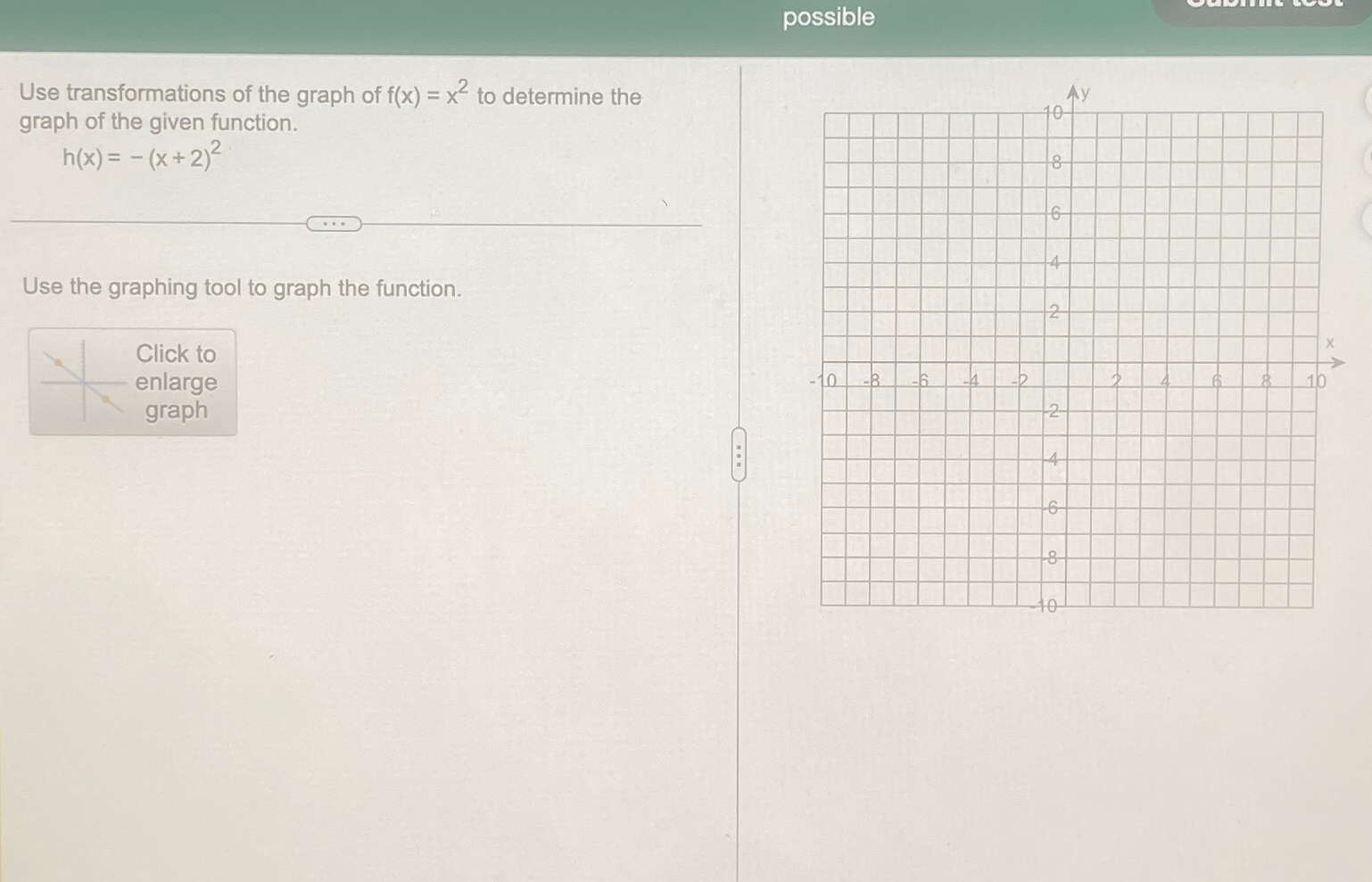 Solved Use transformations of the graph of f(x)=x2 ﻿to | Chegg.com