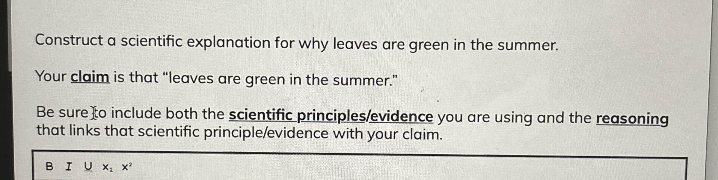 Construct a scientific explanation for why leaves are | Chegg.com