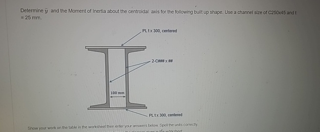 Solved Determine ?bar (y) ﻿and the Moment of Inertia about | Chegg.com
