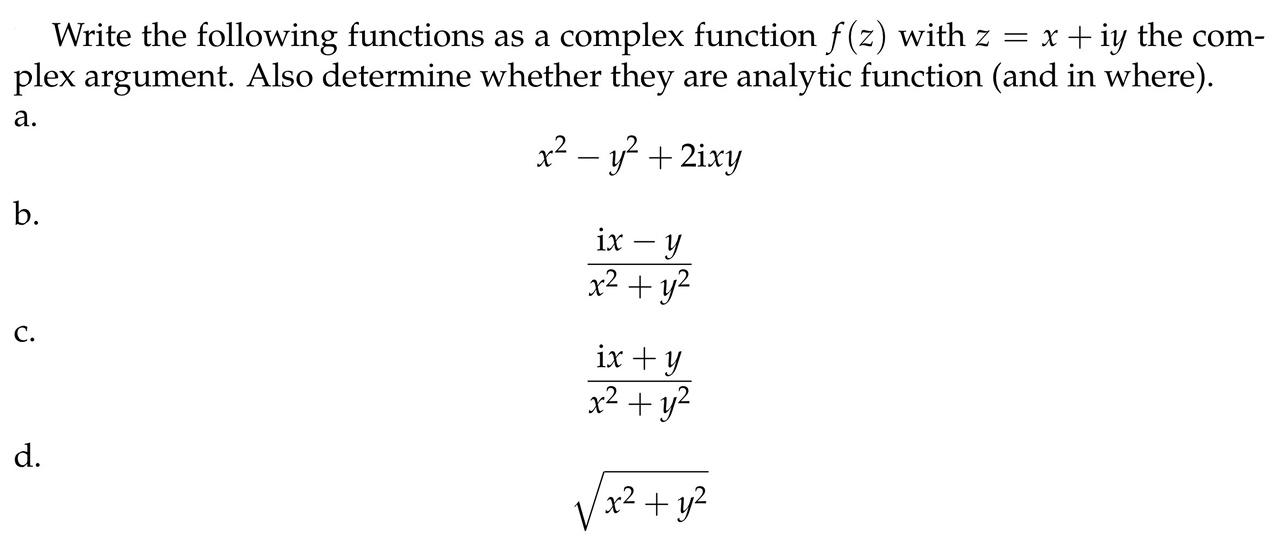 Solved Write the following functions as a complex function | Chegg.com