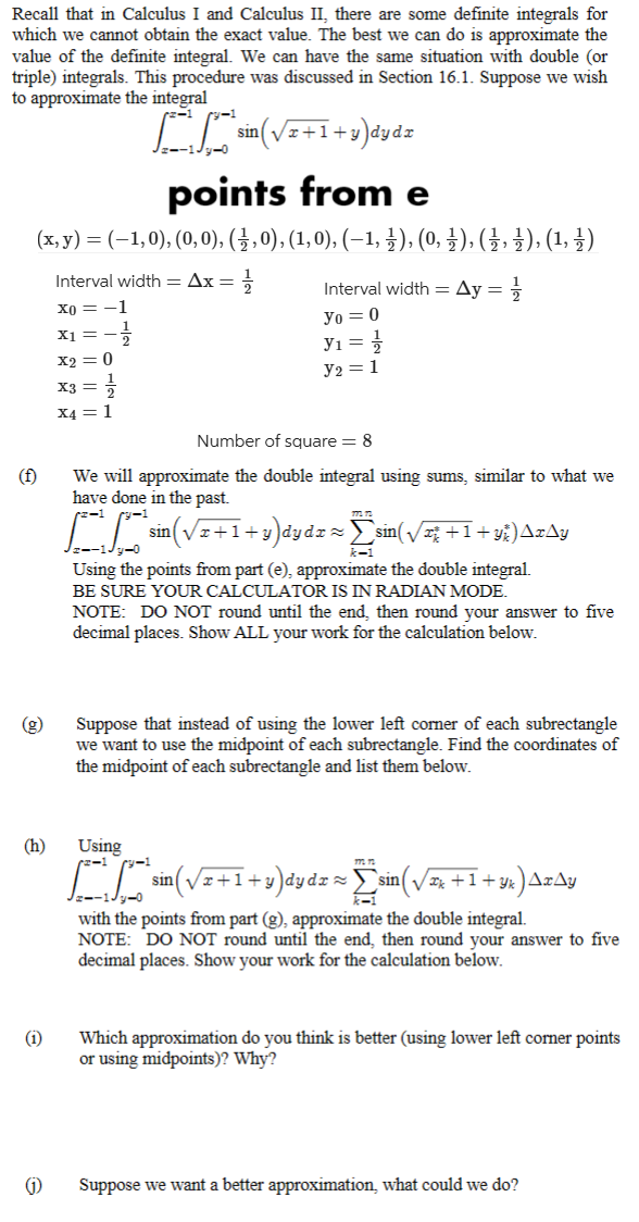 Solved Please solve all steps.Recall that in ﻿Calculus I and | Chegg.com