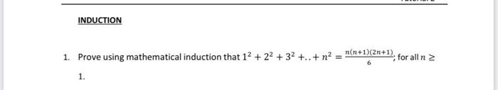 Solved 1. Prove using mathematical induction that | Chegg.com