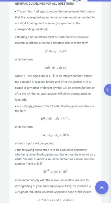 Solved GENERAL GUIDELINES FOR ALL QUESTIONS • The symbol of | Chegg.com