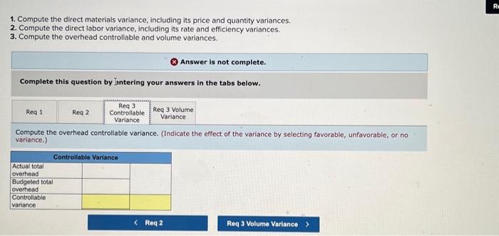 Solved 1. Compute the direct materials variance, including | Chegg.com