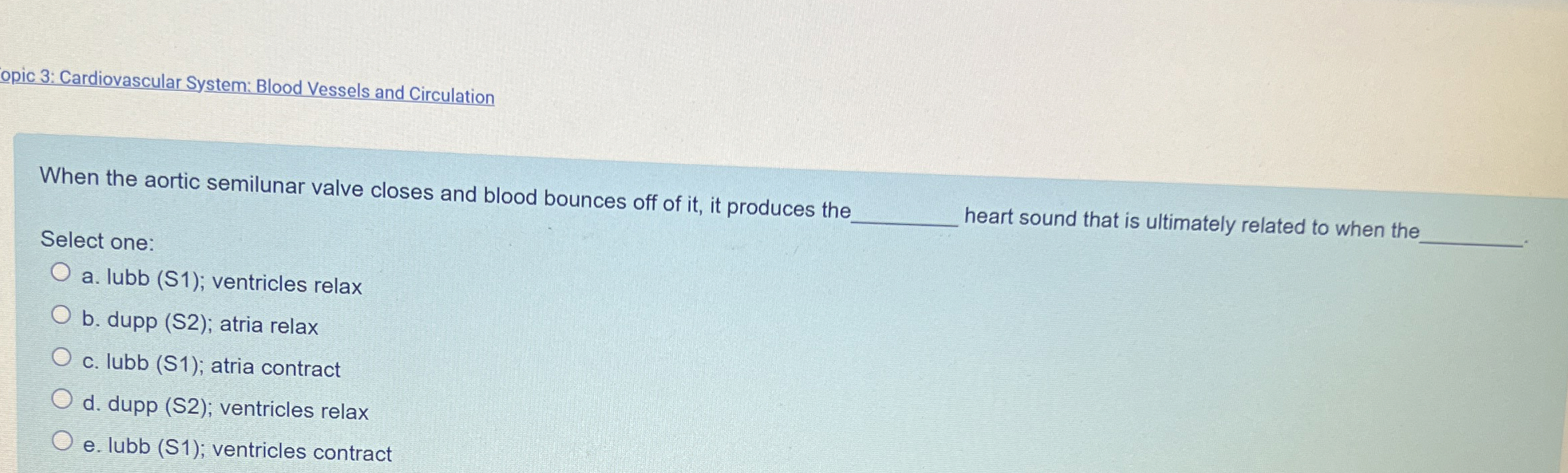 Solved opic 3: Cardiovascular System: Blood Vessels and | Chegg.com