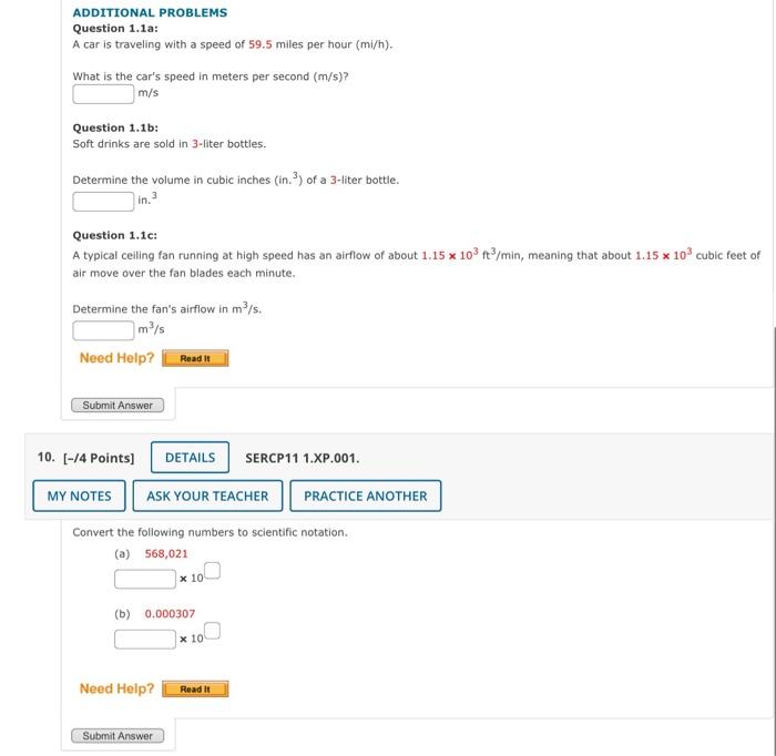 Solved ADDITIONAL PROBLEMS Question 1.1a: A car is traveling | Chegg.com