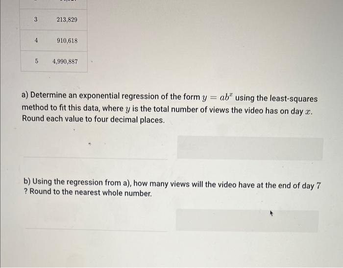 Solved The total number of views a certain video has on a | Chegg.com