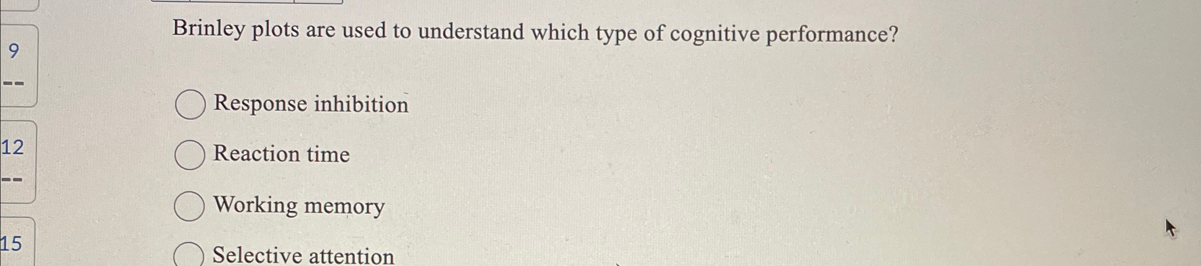 Solved Brinley plots are used to understand which type of | Chegg.com