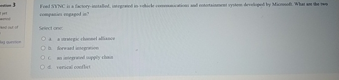 Solved Ford SYNC is a factory-installed, integrated | Chegg.com