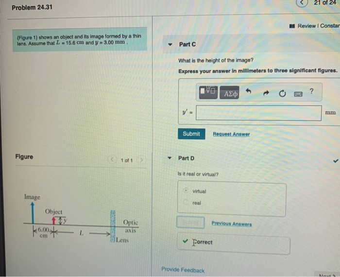 Solved Problem 24 31 21 Of 24 A Review Constants Figure
