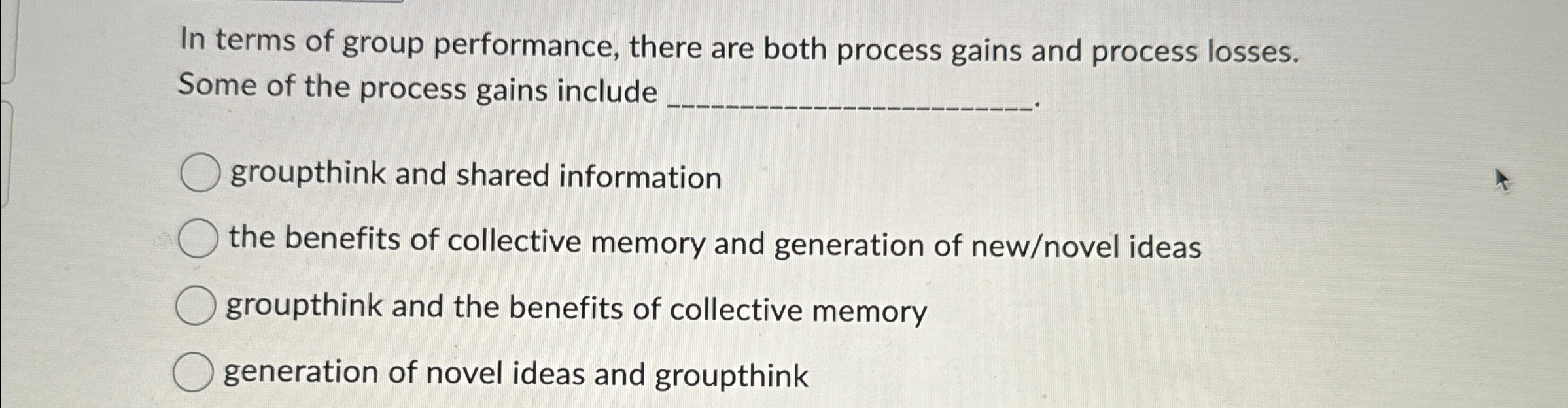 Solved In terms of group performance, there are both process | Chegg.com