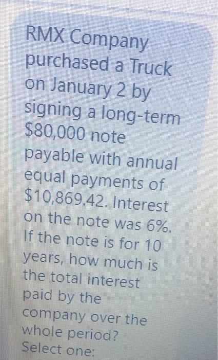 Solved RMX Company purchased a Truck on January 2 by signing | Chegg.com