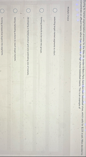 Solved During its market segmentation process for the Nike | Chegg.com