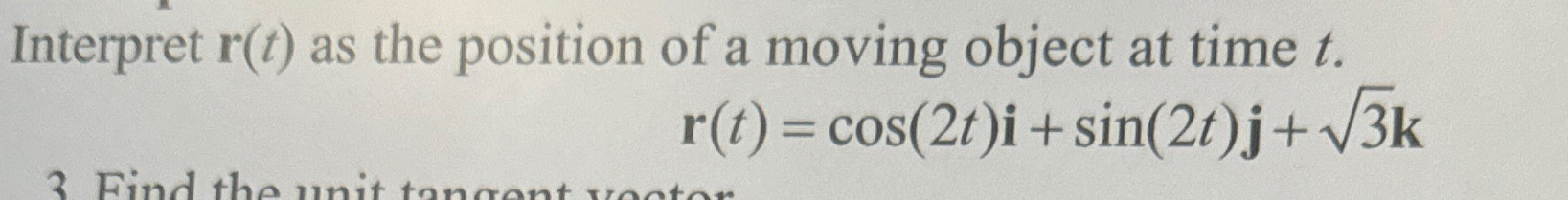 Solved Interpret r(t) ﻿as the position of a moving object at | Chegg.com