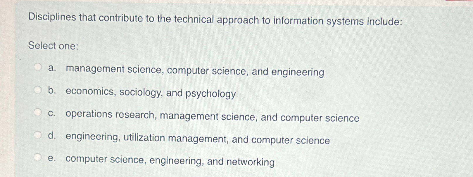 Solved Disciplines that contribute to the technical approach | Chegg.com