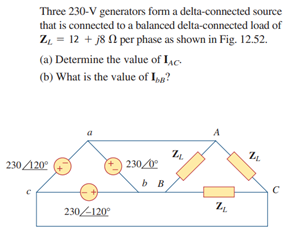 Solved Three 230-V ﻿generators form a delta-connected | Chegg.com
