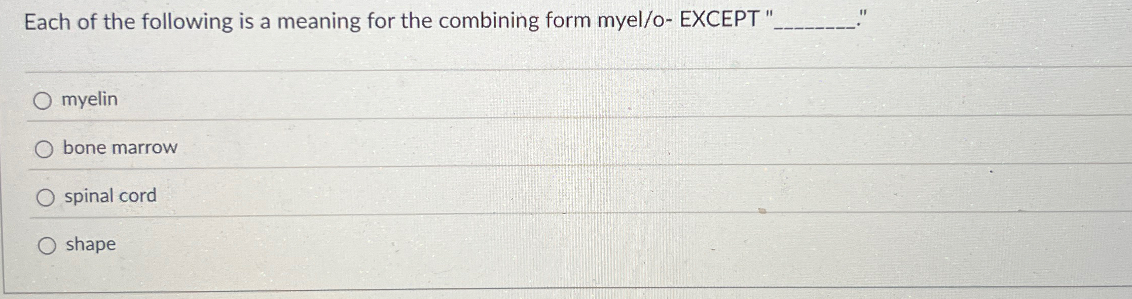 Solved Each of the following is a meaning for the combining | Chegg.com