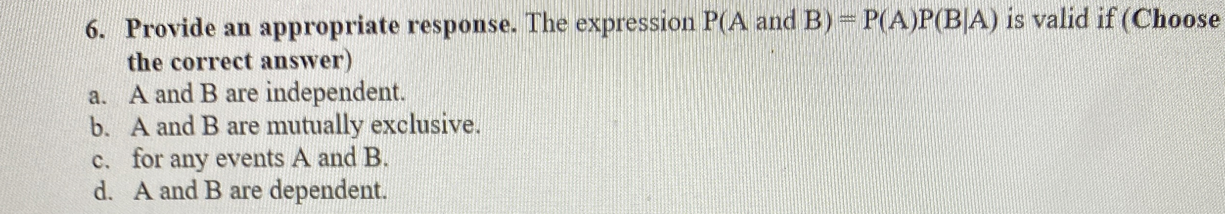 Provide an appropriate response. The expression and | Chegg.com