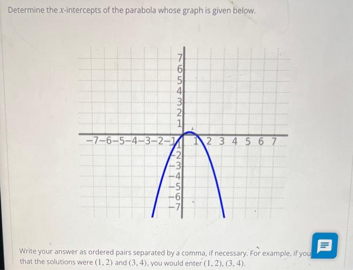 Solved Determine the x-intercepts of the parabola whose | Chegg.com