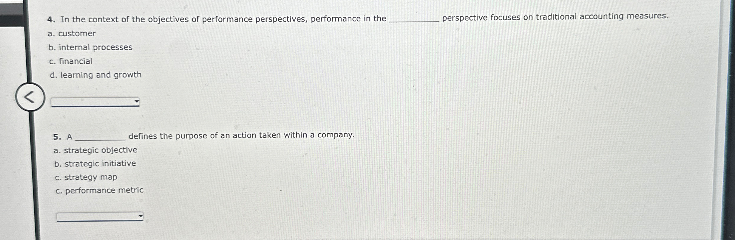 Solved In the context of the objectives of performance | Chegg.com