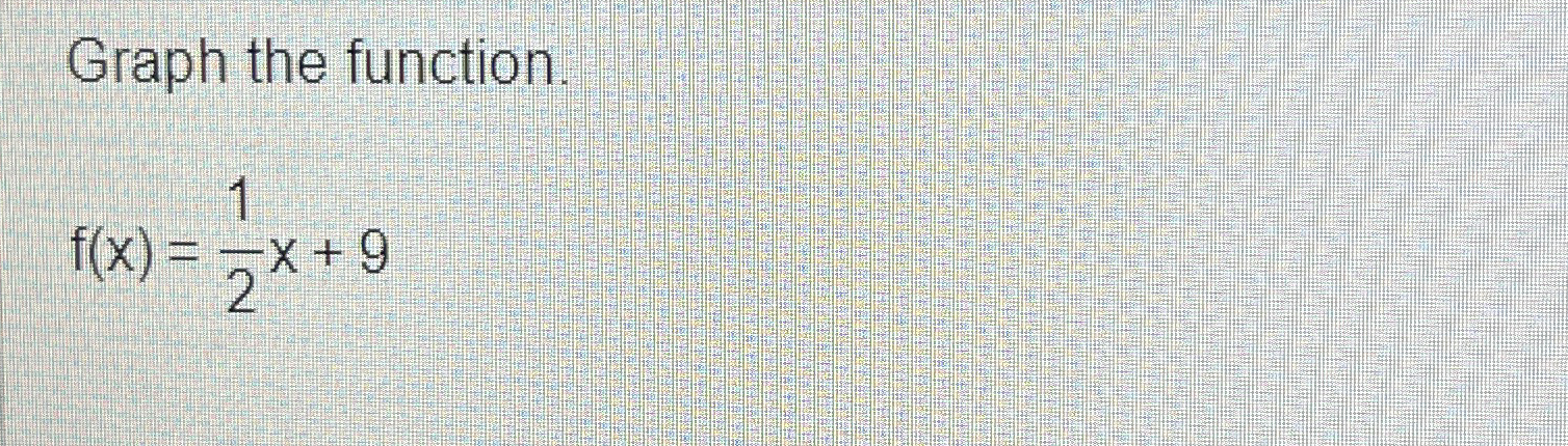 Solved Graph the function.f(x)=12x+9 | Chegg.com