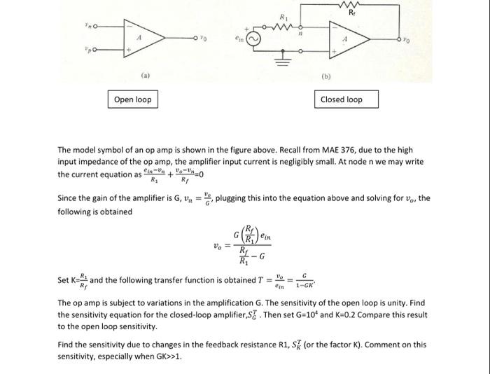 Solved The model symbol of an op amp is shown in the figure | Chegg.com
