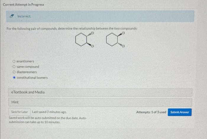Solved 8 Incorrect. For the following pair of compounds, | Chegg.com