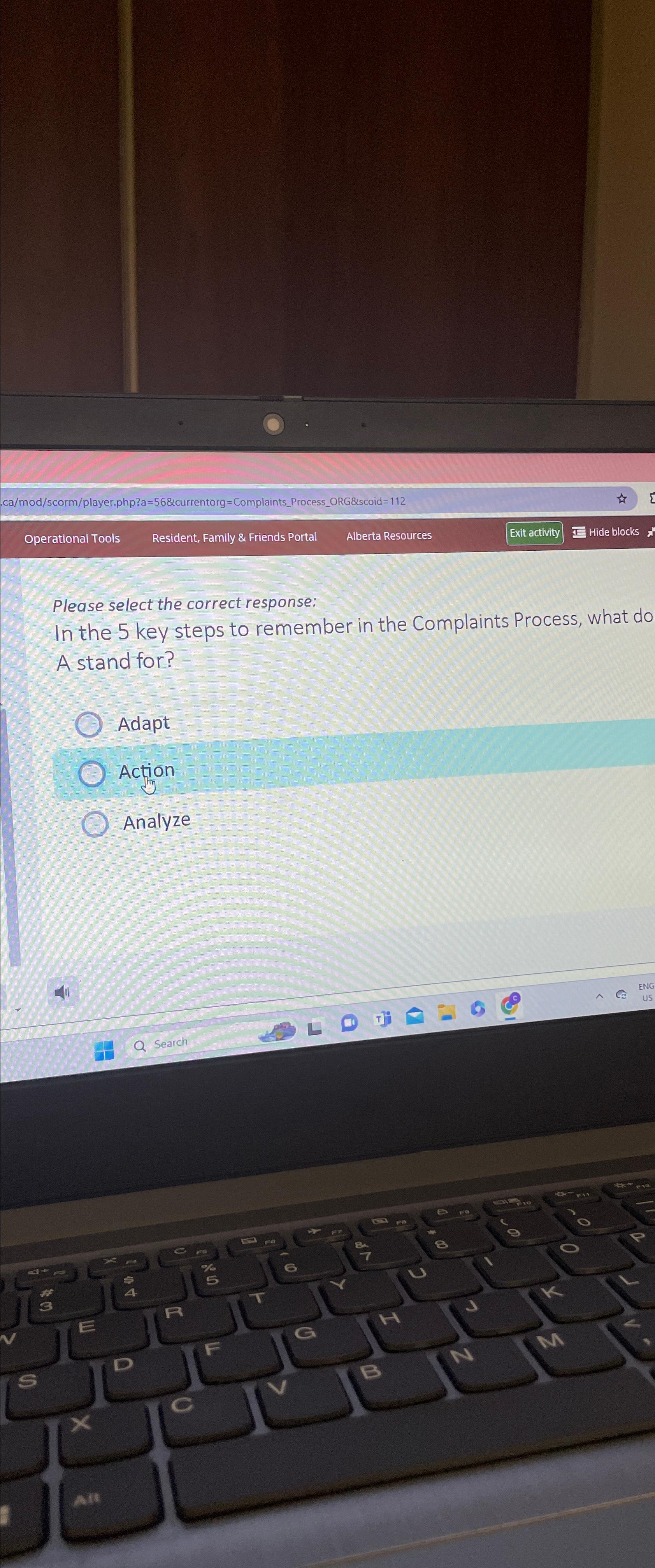 Solved Please select the correct response:In the 5 ﻿key | Chegg.com