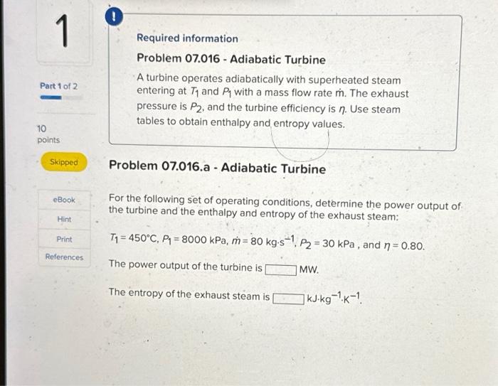 Solved Required information Problem 07.016 - Adiabatic | Chegg.com