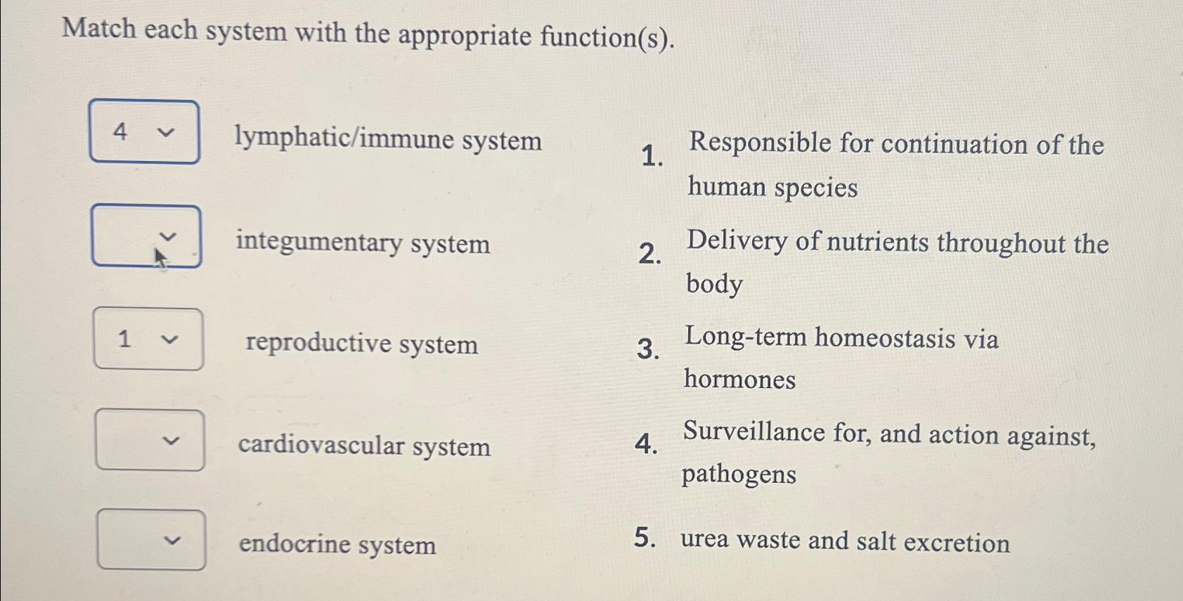 Solved Match each system with the appropriate | Chegg.com