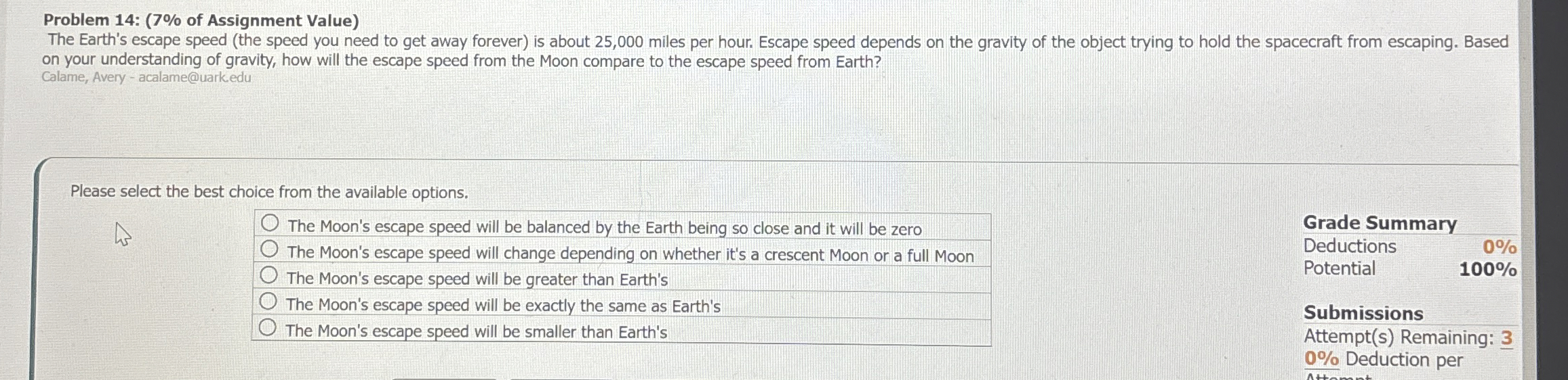 Solved Problem 14: (7% ﻿of Assignment Value)The Earth's | Chegg.com