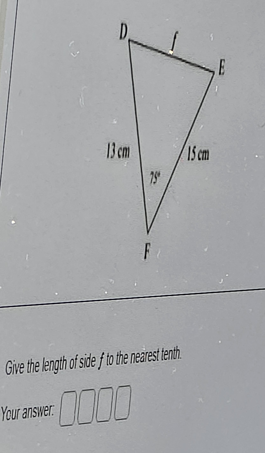 Solved Give the length of side fo the nearest tenth. | Chegg.com