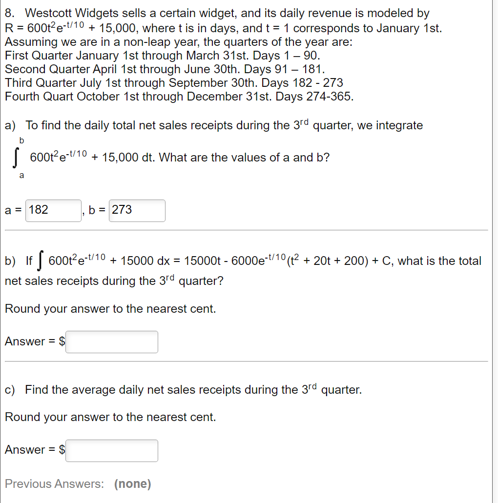 Solved Westcott Widgets sells a certain widget, and its | Chegg.com