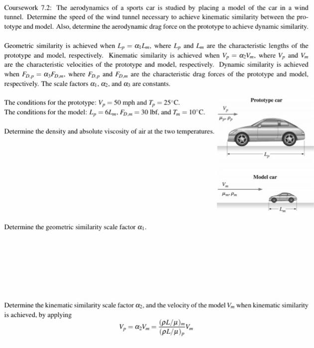 Solved Coursework 7.2: The aerodynamics of a sports car is | Chegg.com