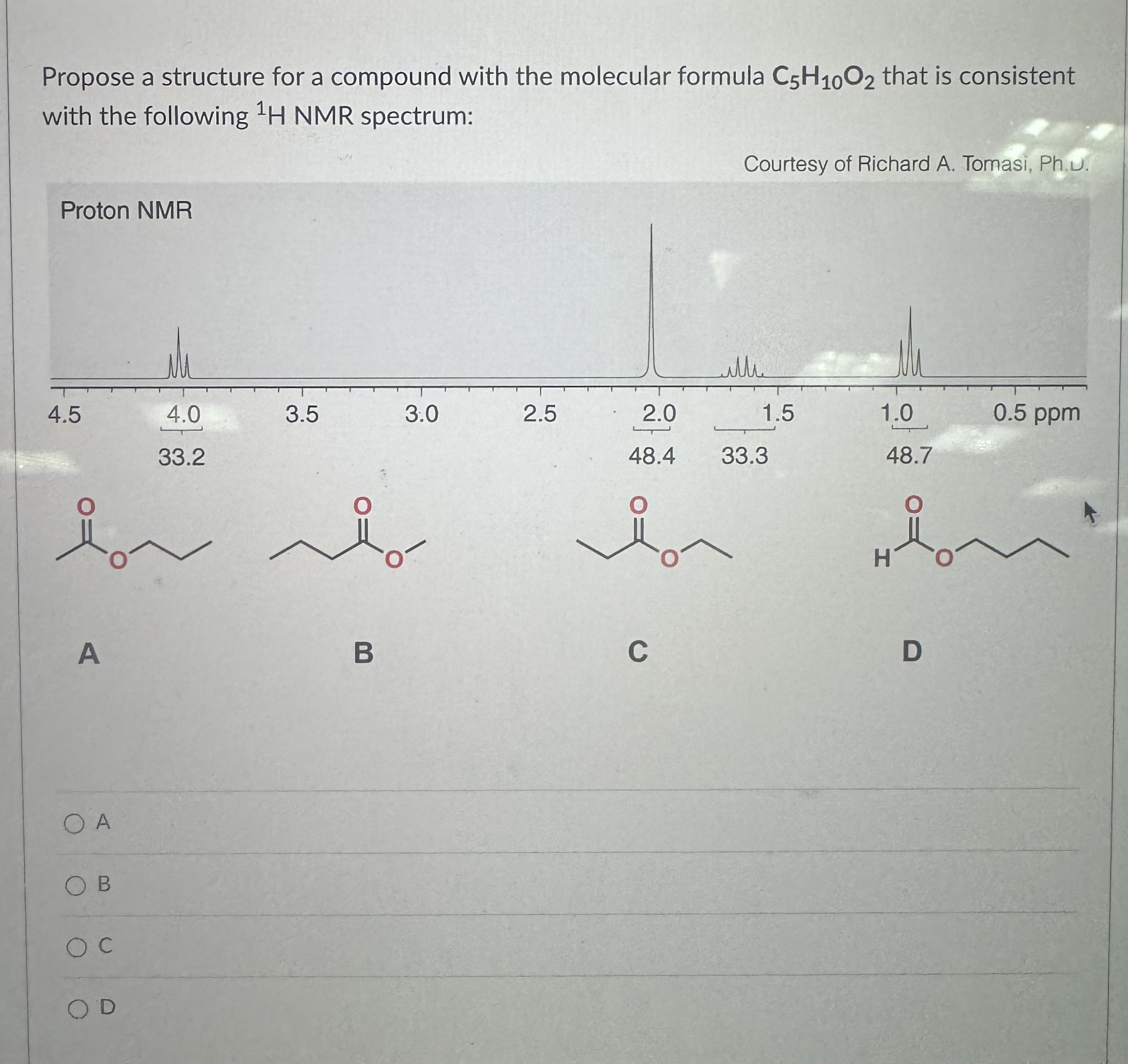 Solved Propose a structure for a compound with the molecular | Chegg.com