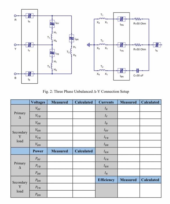 Fig. 1: Designed Three Phase Unbalanced Δ-Y | Chegg.com