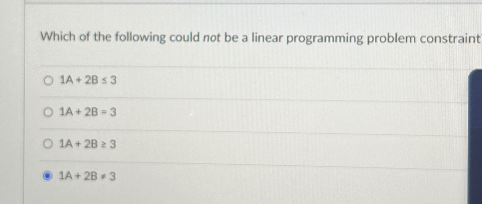 Solved Which of the following could not be a linear | Chegg.com