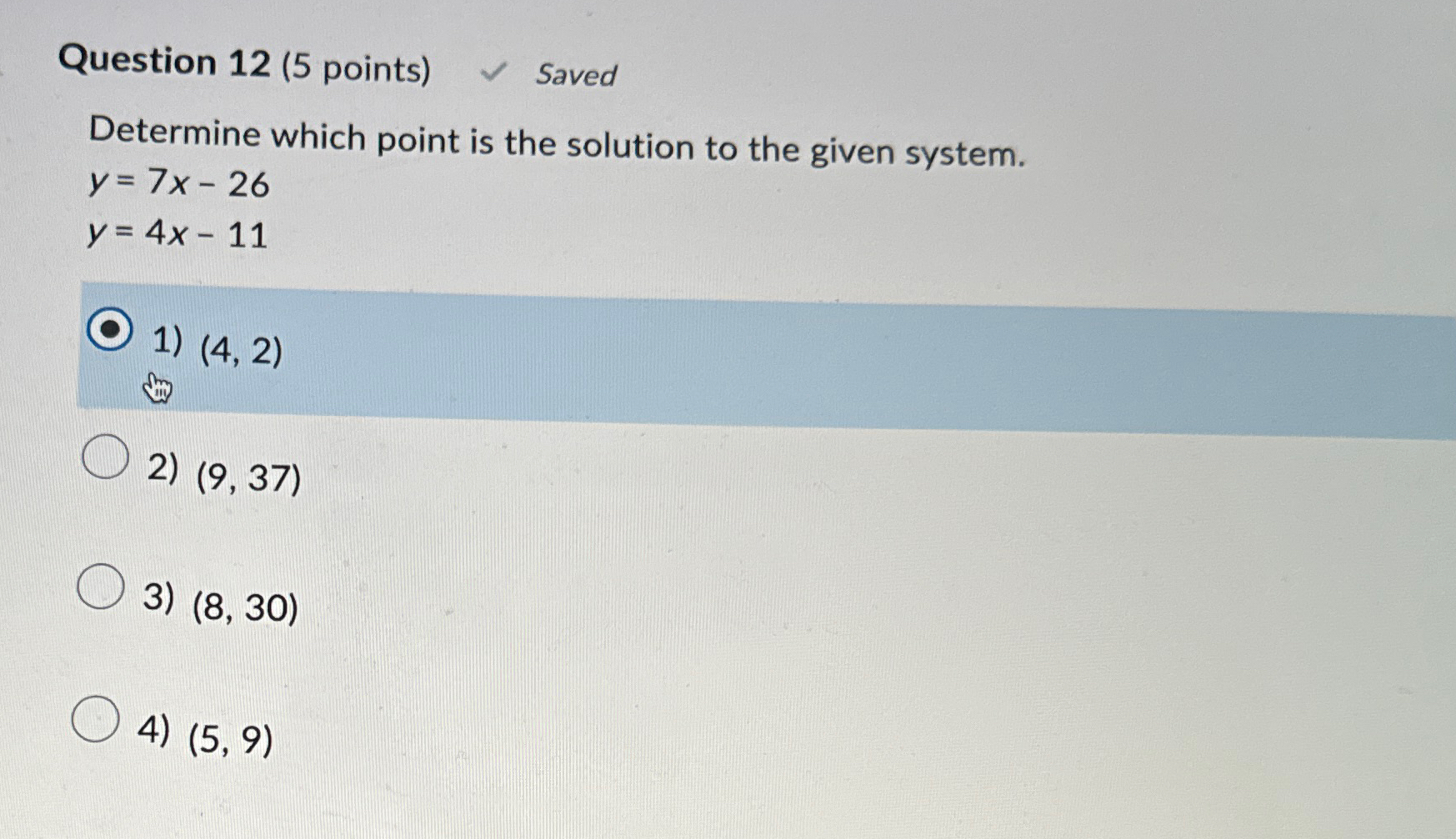 Solved Question 12 (5 points) SavedDetermine which point | Chegg.com Solved Question 12 (5 points) SavedDetermine which point | Chegg.com