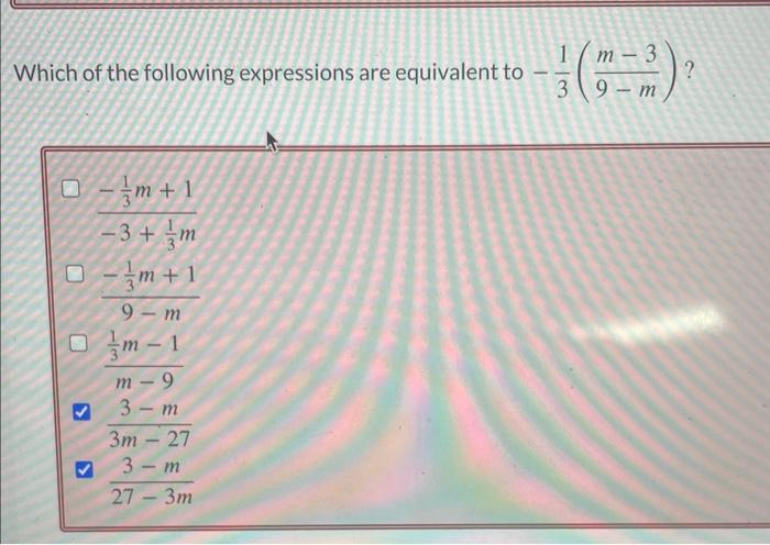 Solved Which of the following expressions are equivalent to | Chegg.com