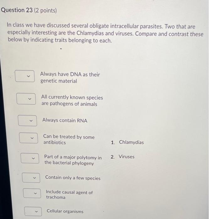 Solved Question 23 ( 2 points) In class we have discussed | Chegg.com