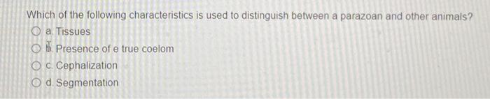 Solved Which of the following characteristics is used to | Chegg.com