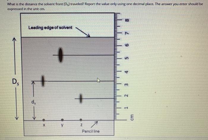 Solved What is the distance the solvent front (D3) traveled? | Chegg.com