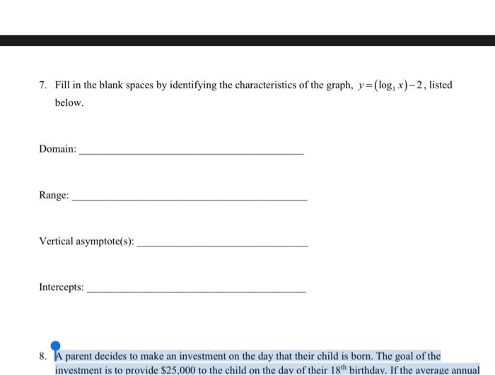 Solved 7. Fill in the blank spaces by identifying the | Chegg.com