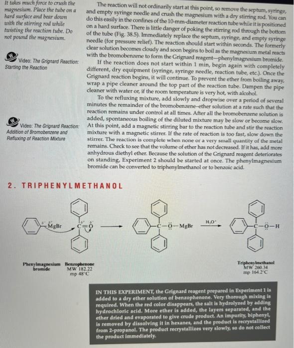 Solved 1. PHENYL MAGNESIUM BROMIDE (PHENYL GRIGNARD U | Chegg.com