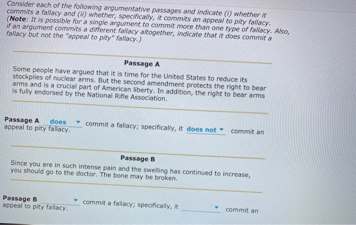 Solved Consider each of the following argumentative passages | Chegg.com