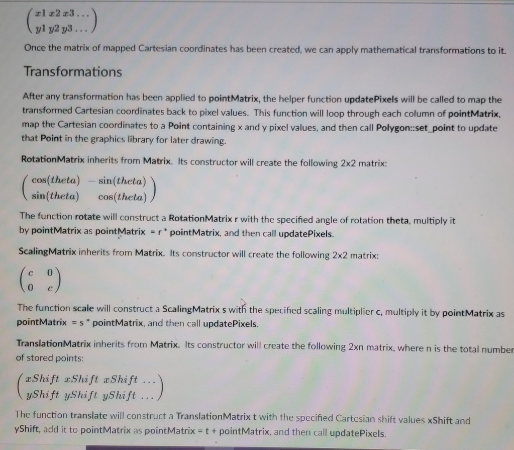 Solved C++ program!!! I just need to implement Matrices.cpp | Chegg.com