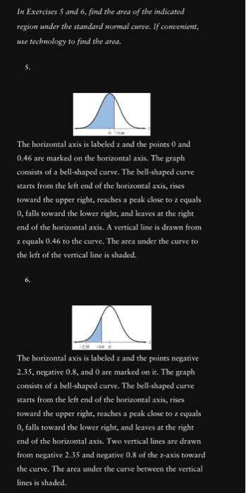 In Exercises 1 and 2, use the normal curve to | Chegg.com