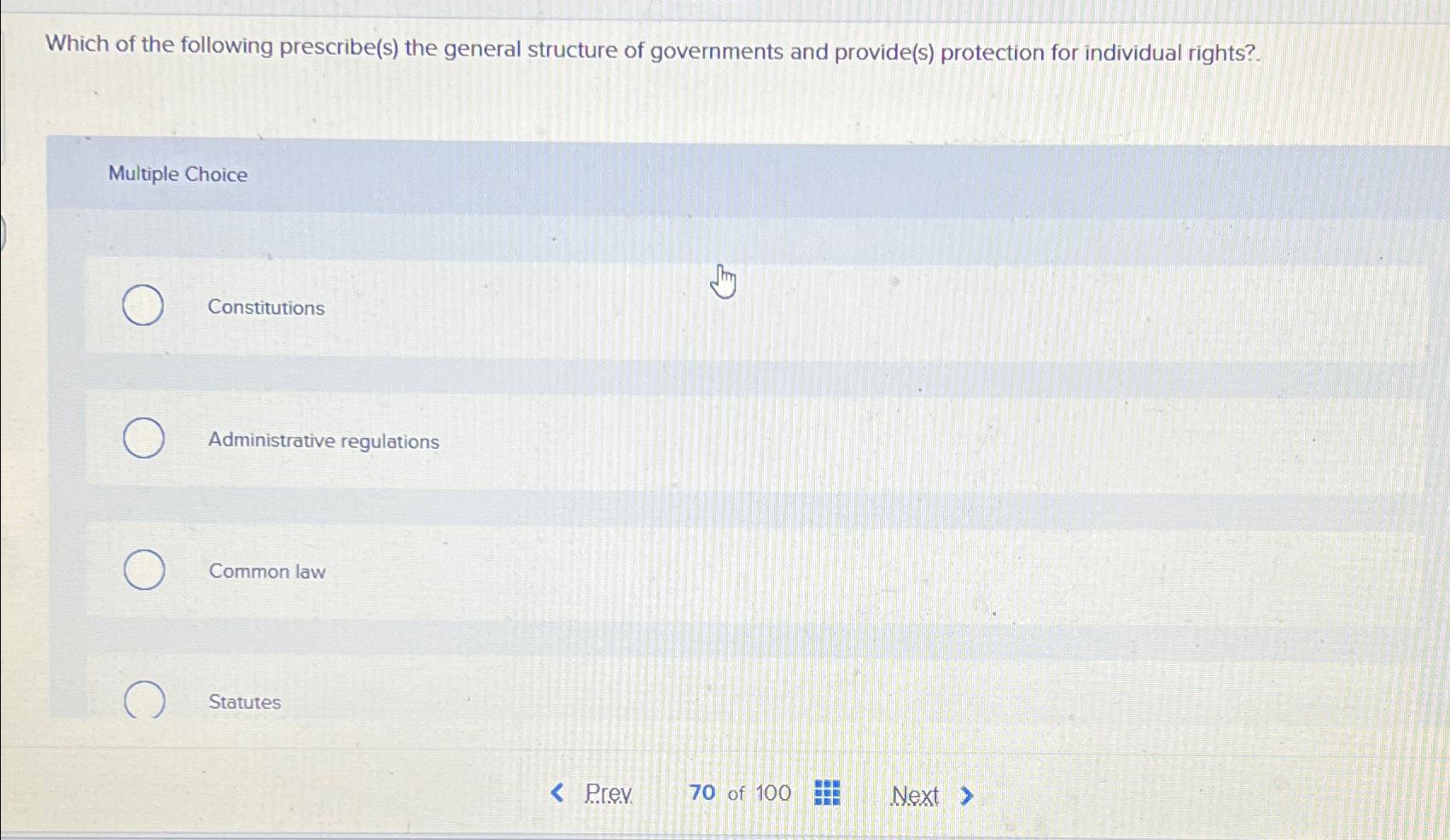 Solved Which of the following prescribe(s) ﻿the general | Chegg.com