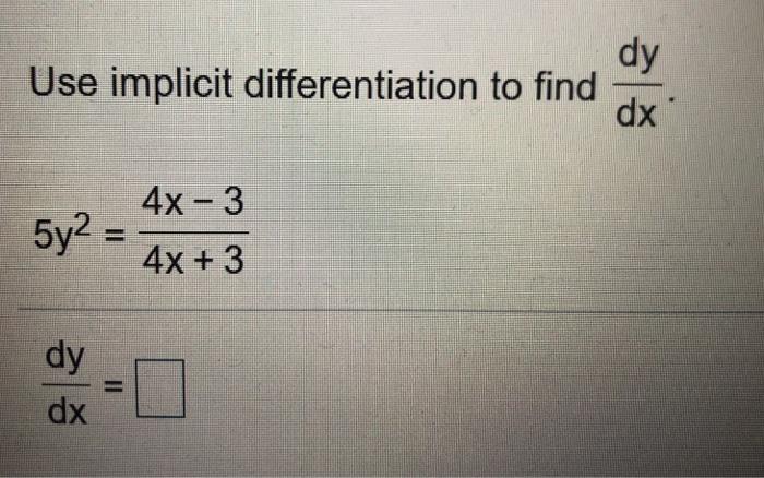 Solved Differentiate implicitly to find dy dx 2x² + 9xy + | Chegg.com