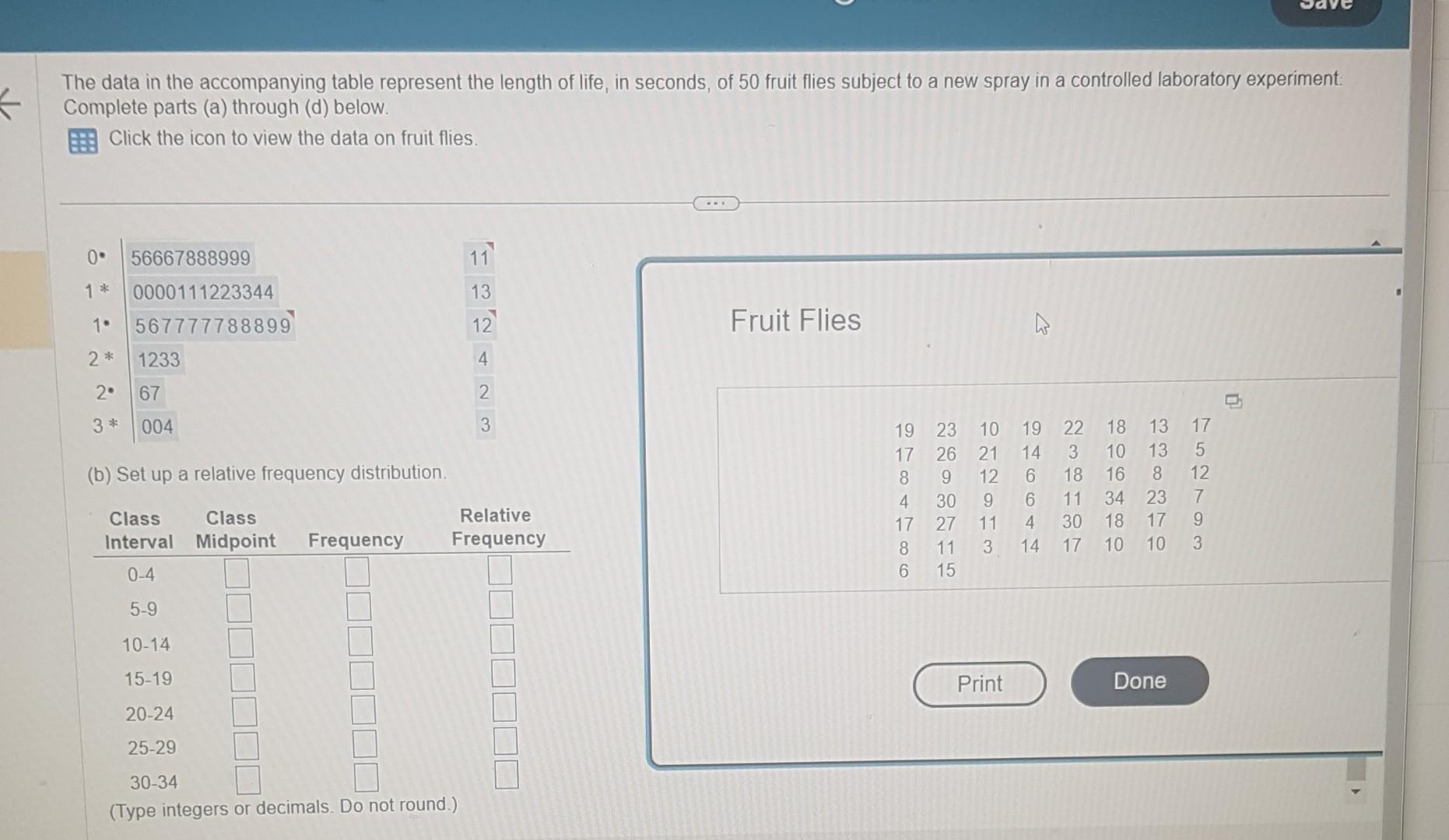 Solved The data in the accompanying table represent the | Chegg.com